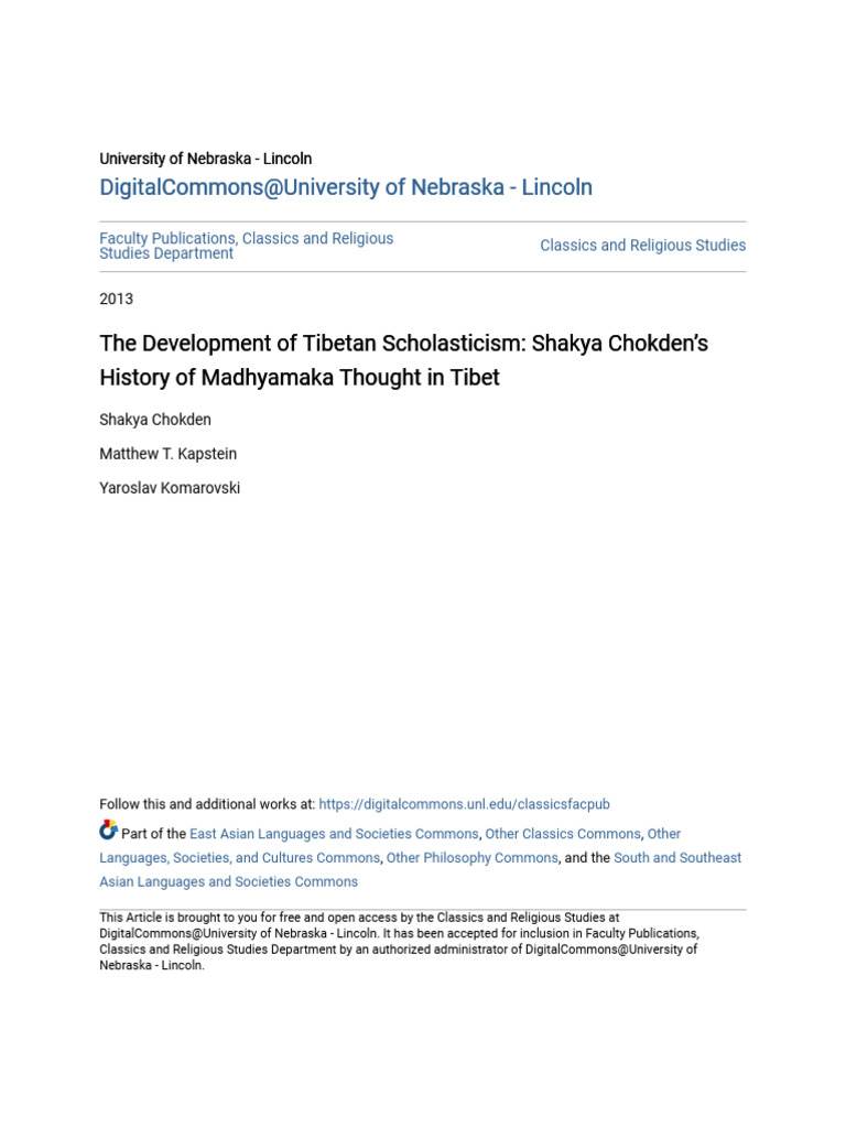 Shakya Chokden History of Madhyamika in Tibet | PDF | Śūnyatā | Mahayana