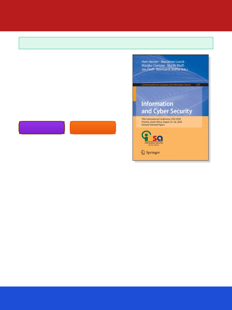 Cyber Securit The Lifeline of Information and Communication Technology 1st Edition by Ramjee ...