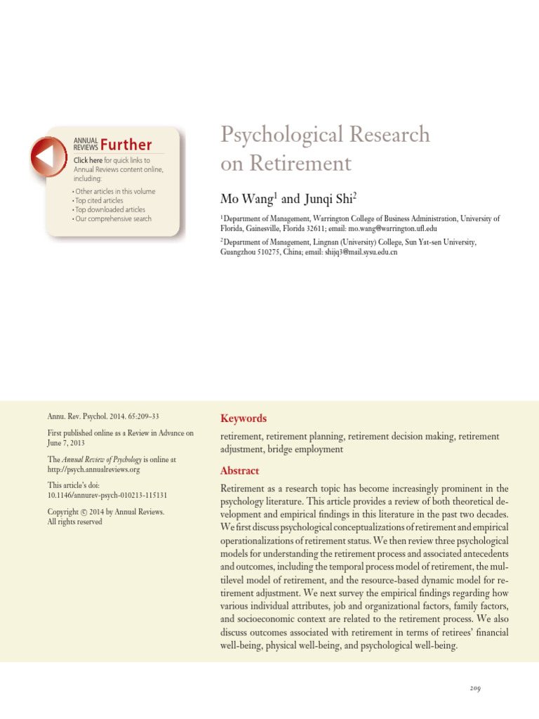 SSRN 2632296 | PDF | Retirement | Decision Making