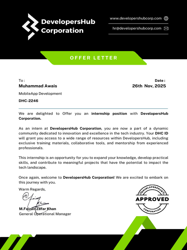 Interns Offer Letters DHC List-132 | PDF