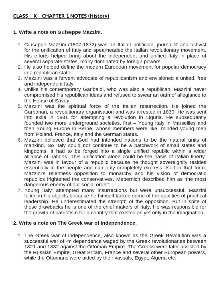 Class 10 Ch1 History | PDF | Balkans | Kingdom Of Prussia