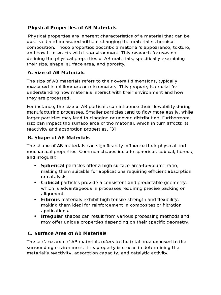 Ab Materials | PDF | Porosity | Applied And Interdisciplinary Physics
