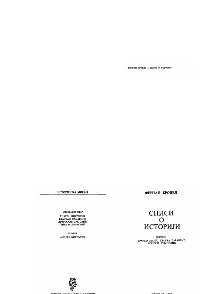 Brodel - Spisi o Istoriji | PDF