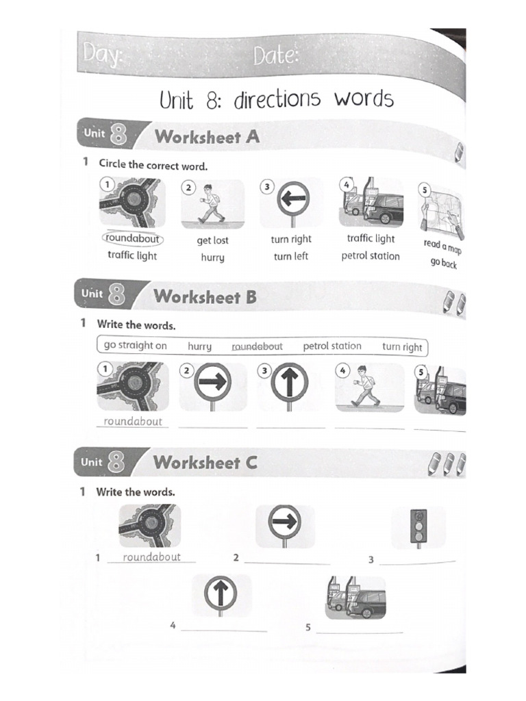 Unit 8 Directions Words | PDF