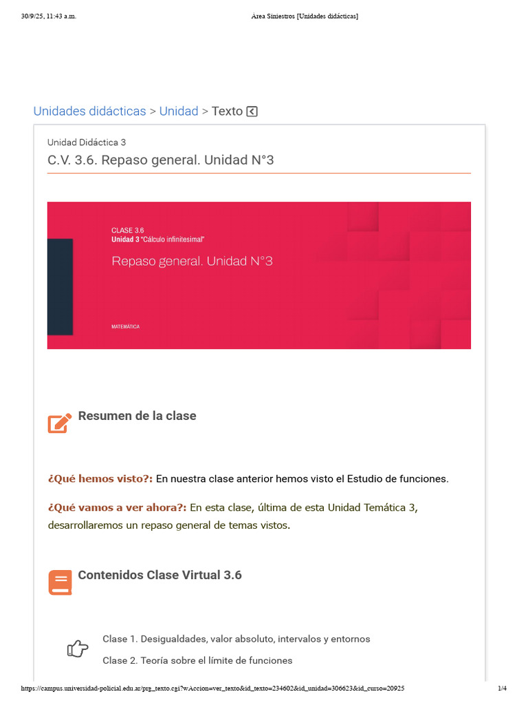 C.V. 3.6. Repaso General. Unidad N°3 | PDF