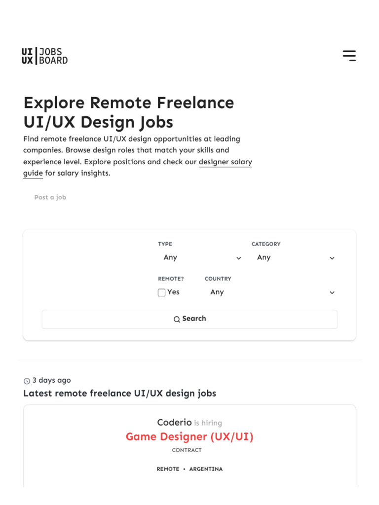 Remote Freelance UI/UX Jobs Board | PDF
