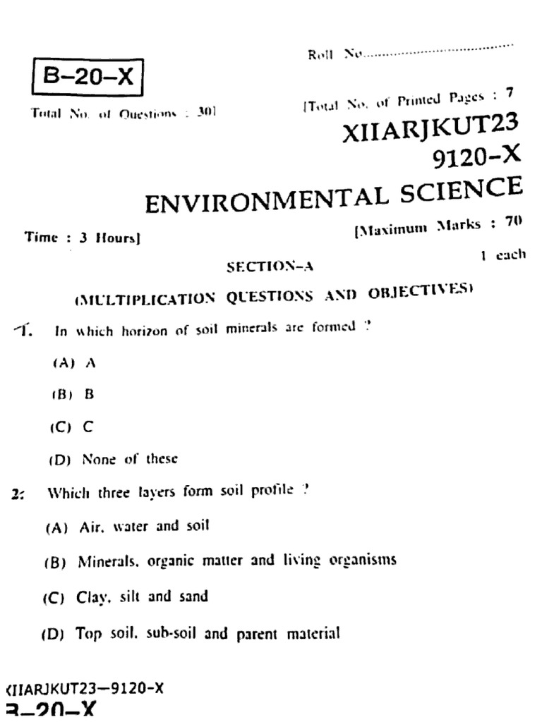 JK Bose Class 12 Environmental Science 9120 X 2023 | PDF