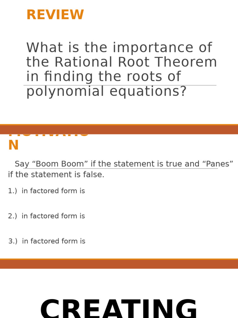 Importance of Rational Root Theorem | PDF