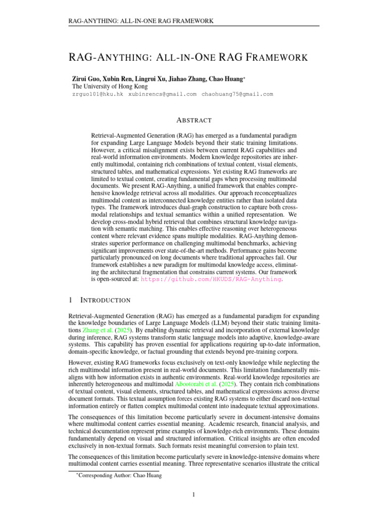 RAG-Anything: Multimodal Retrieval Framework | PDF | Information ...