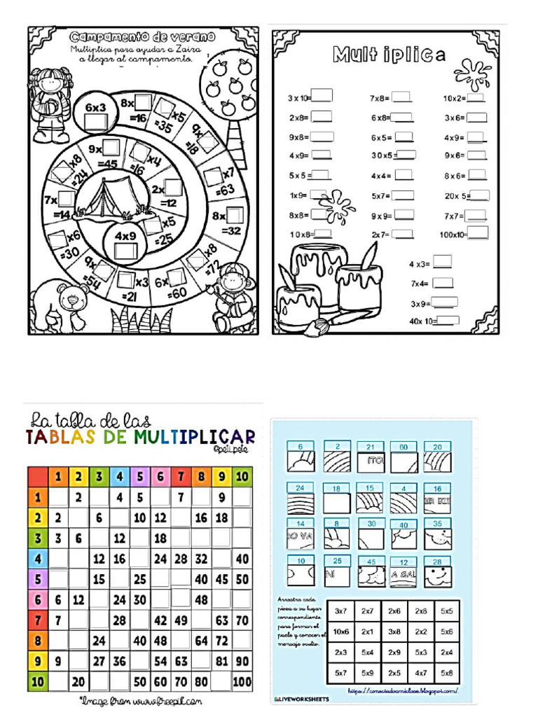 Juegos de Multiplicaciones | PDF
