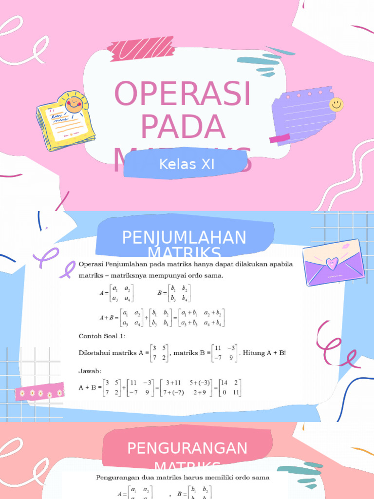 Operasi Dasar Matriks Kelas XI | PDF