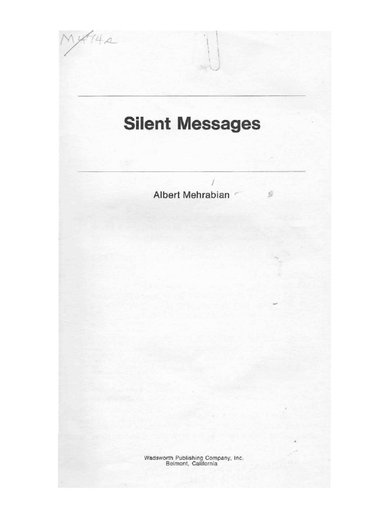 Albert Mehrabian Silent Messages | PDF