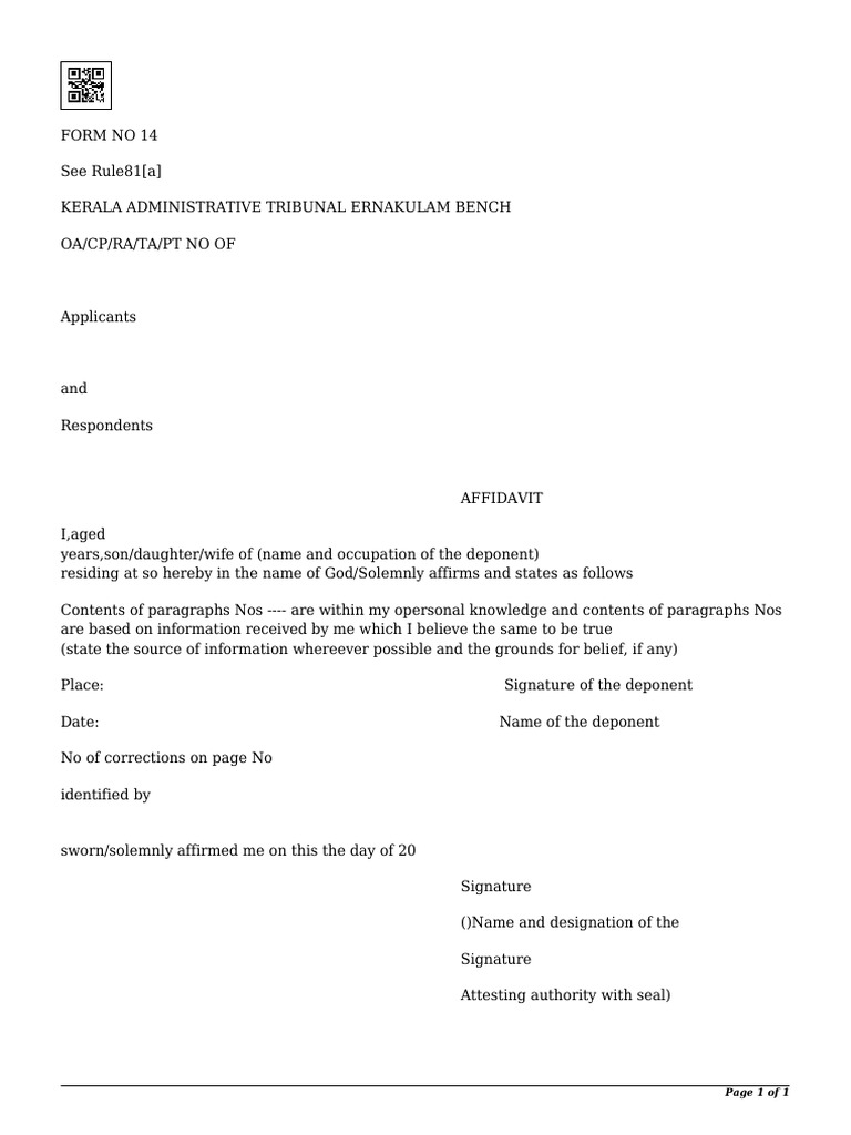 Affidavit Form | PDF