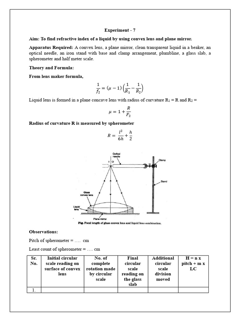 Refractive Index Measurement Experiment | PDF | Light | Optics