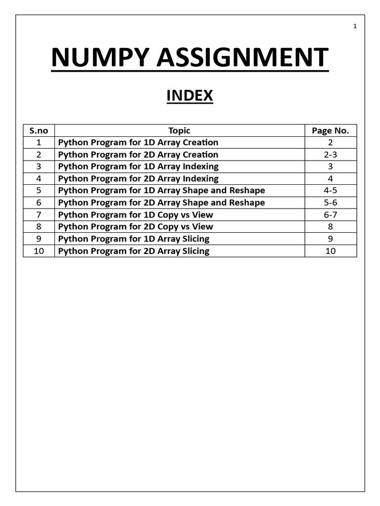 DS Lab File (Numpy) | PDF