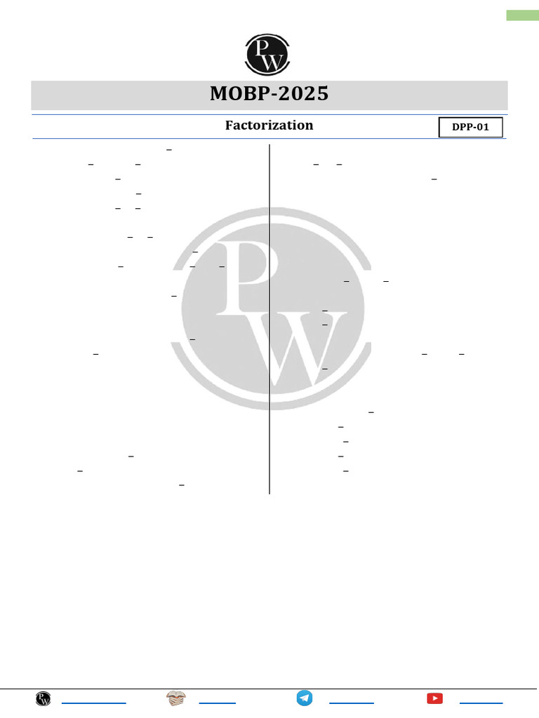 Factorization DPP 01 | PDF | Chess Theory | Chess
