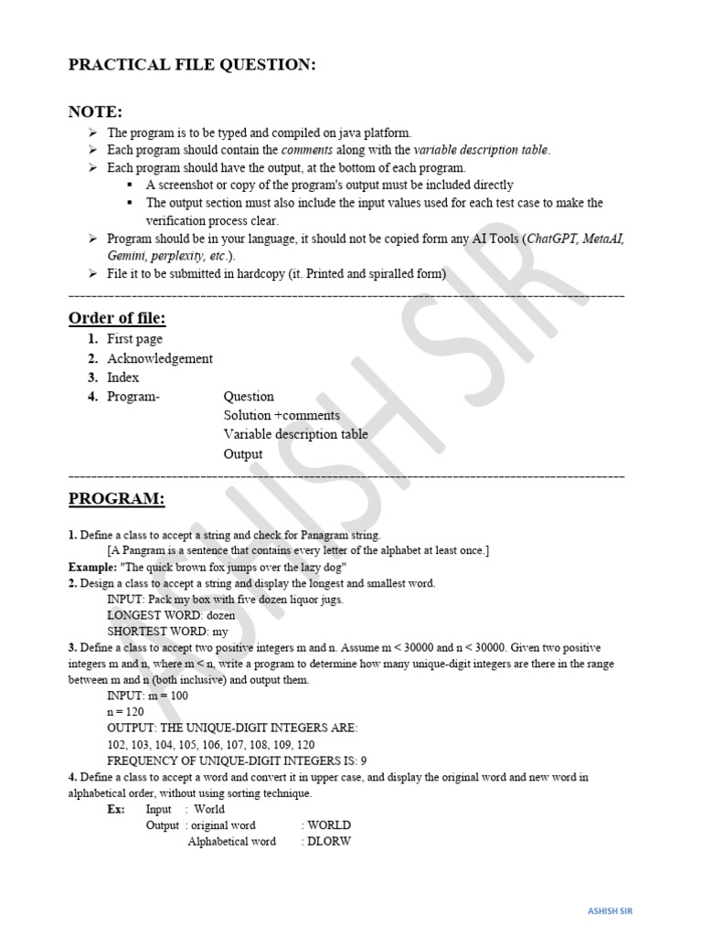Computer Prac-file Class 11- 2025-26 | PDF | Computing | Computer Programming
