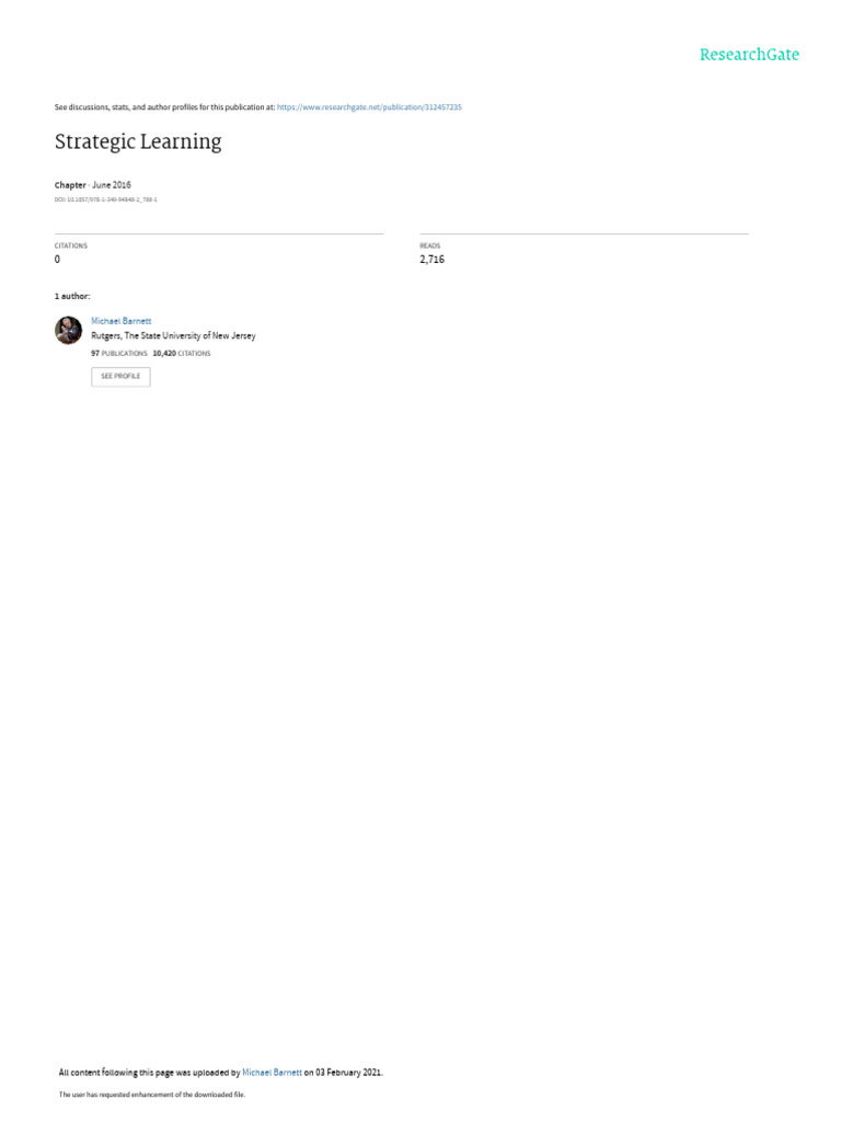 Strategic Learning Definition for Pal Grave | PDF | Learning ...