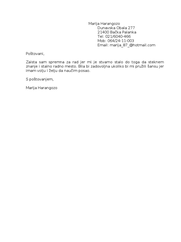 Propratno Pismo | PDF