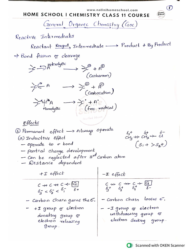 Neral Organic Chemistry - Class 11 Home School Notes | PDF