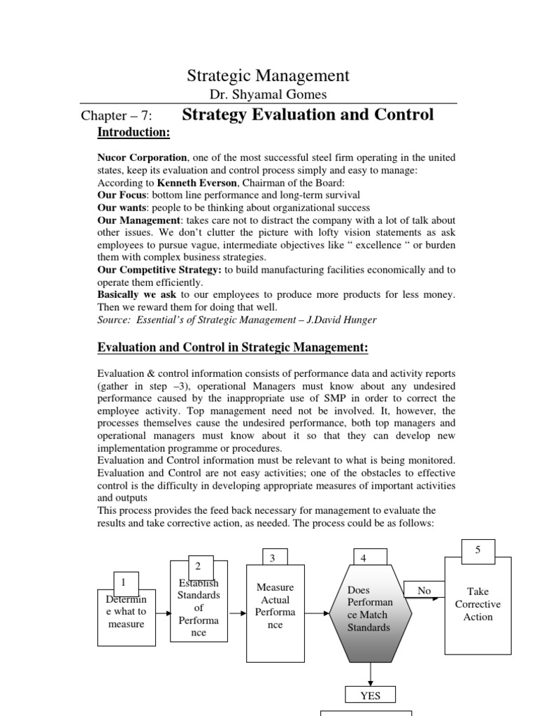 CH 7 Strategy Evaluation and Control | PDF | Strategic Management ...