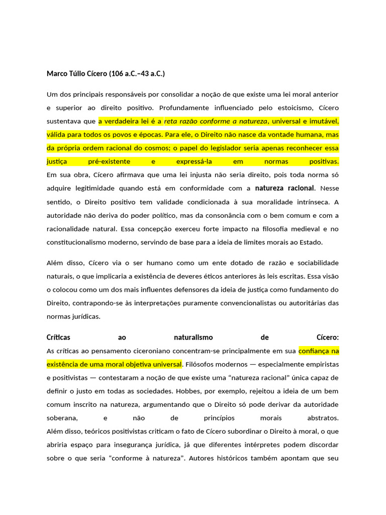 Filosofos Jusnaturalismo | PDF | Lei Natural | Moralidade