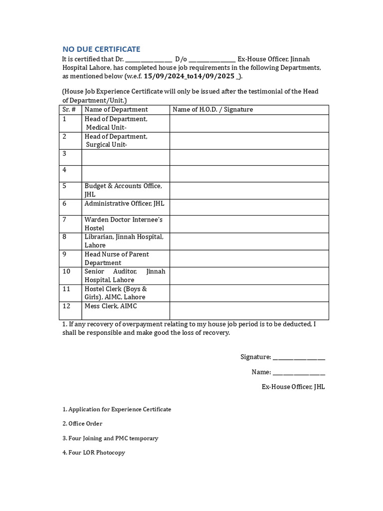 No Due Certificate Template[1]-1 | PDF