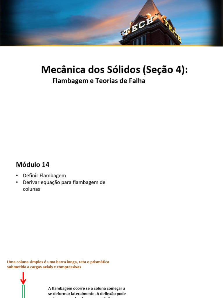 Flambagem de Colunas: Teoria e Cálculos | PDF | Flambagem | Estresse ...