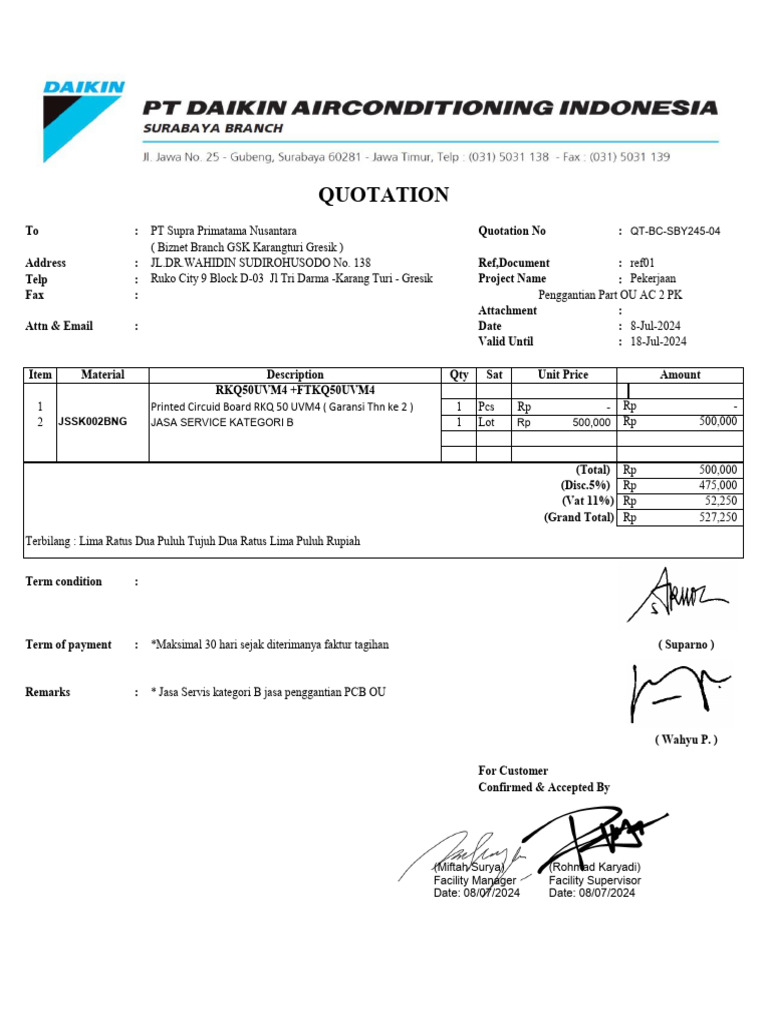 PT Daikin Air Conditioning - Jasa Pergantian Modul Outdoor Ac Spop - BC ...