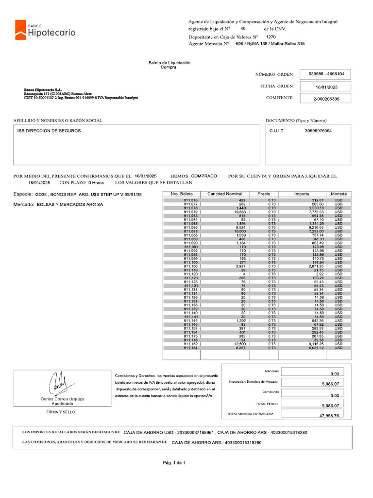 Boleto GD38 Iss Direccion de Seguros Compra | PDF