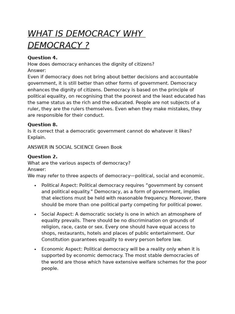 Understanding Democracy's Impact on Citizens | PDF | Democracy ...
