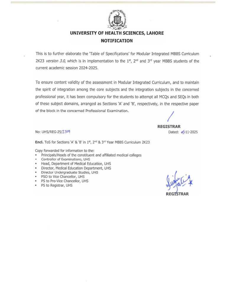 Tos Section a & B MBBS Year 1, 2 & 3 | PDF | Pathology | Pharmacology