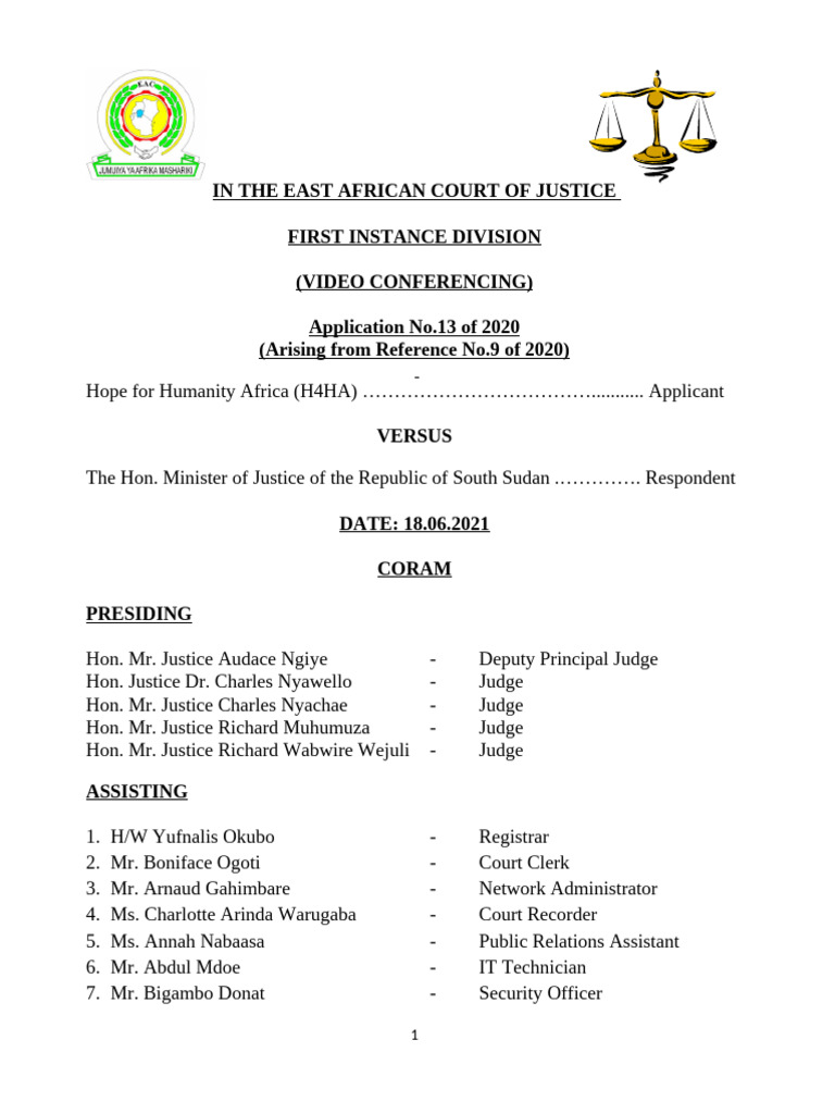 Application No.13 of 2020 | PDF | Mediation | Judge