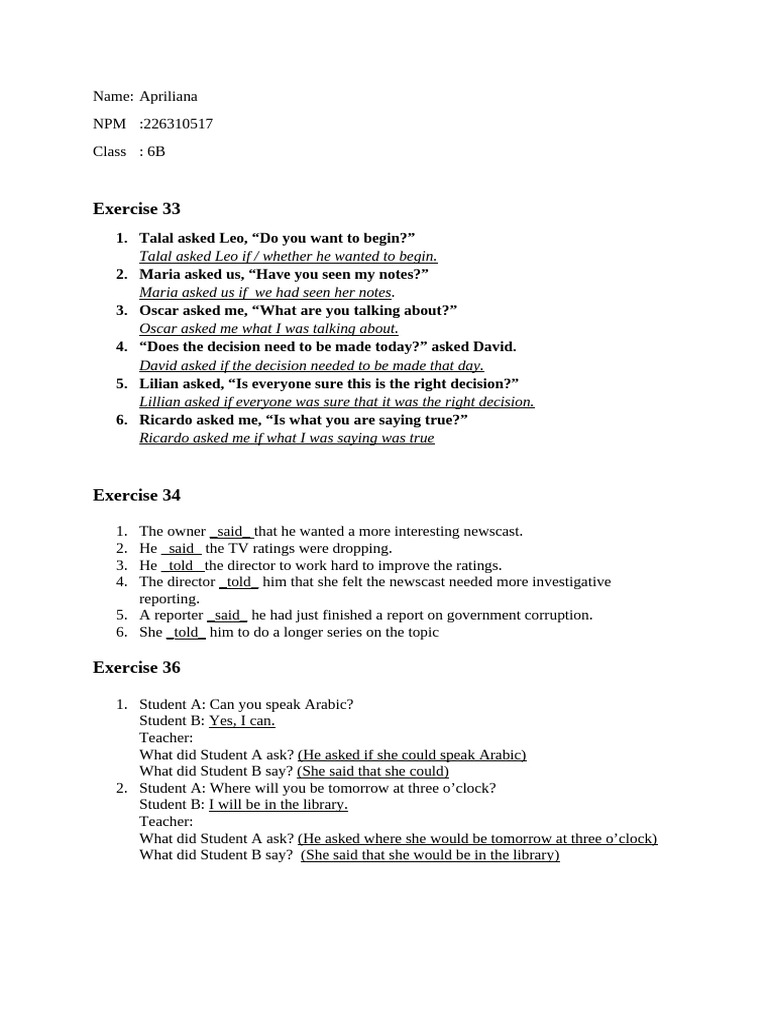 Grammar Exercise 33,34,36 | PDF | Chess Theory | Chess