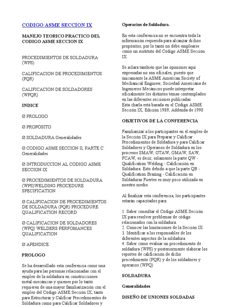 Codigo Asme Seccion Ix | PDF | Soldadura | Construcción