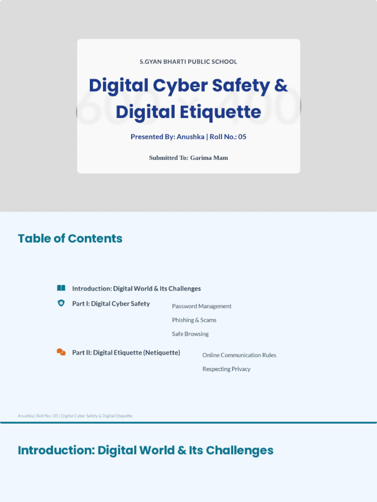 Digital Cyber Safety & Etiquette | PDF