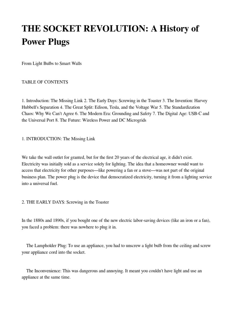 History of Power Plugs and Future Trends | PDF | Ac Power Plugs And ...