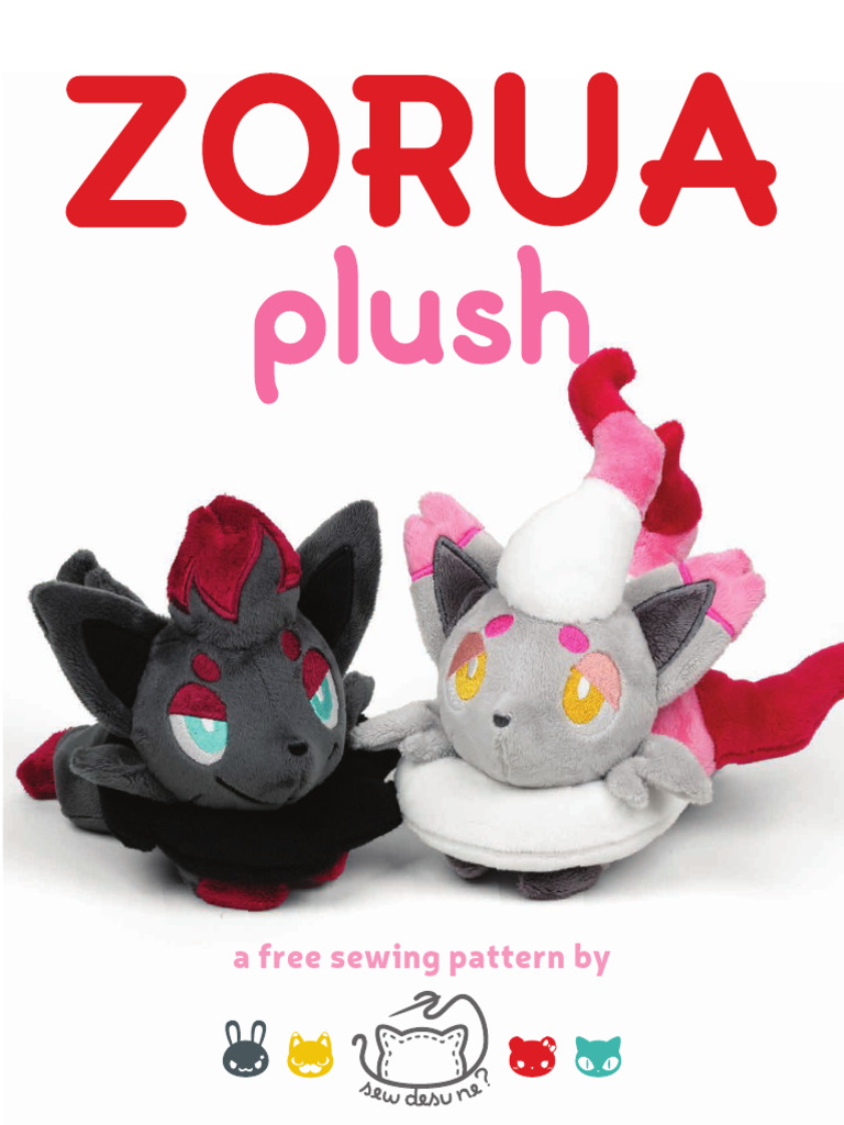 Free Zorua Plush Sewing Pattern | PDF | Sewing | Textile Arts