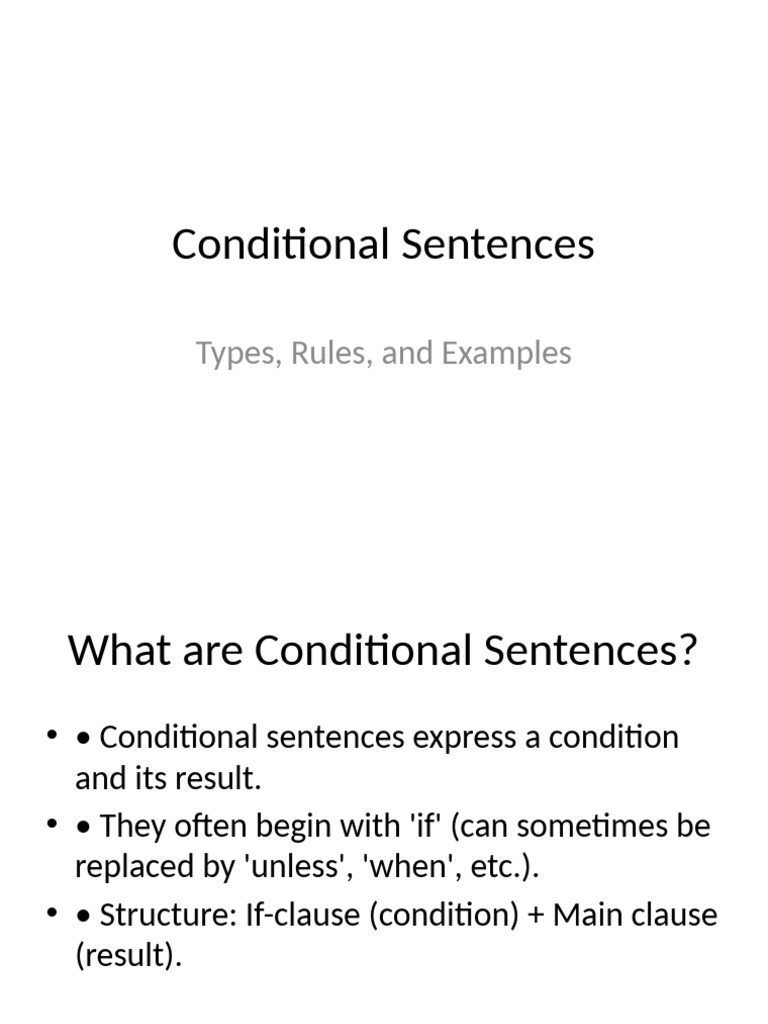 Understanding Conditional Sentences | PDF