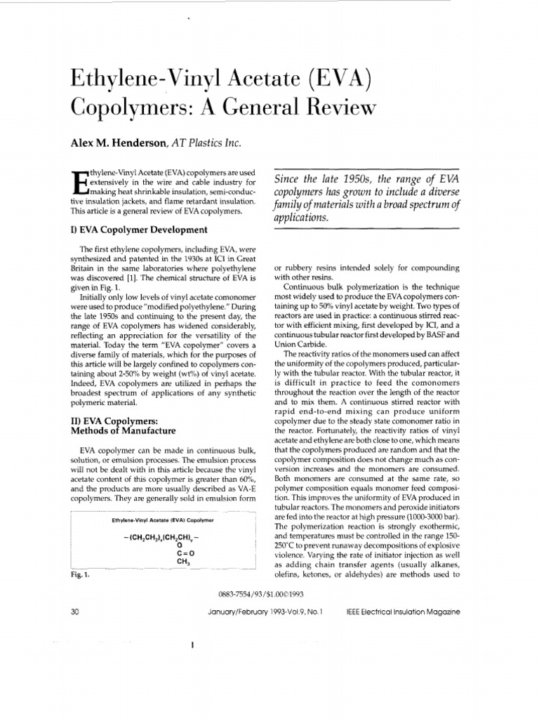 Overview EVA | PDF | Polymers | Polyethylene