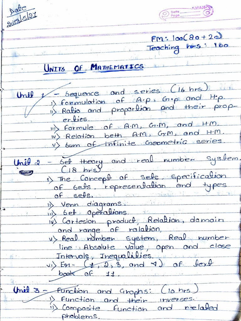 1st Year Math | PDF