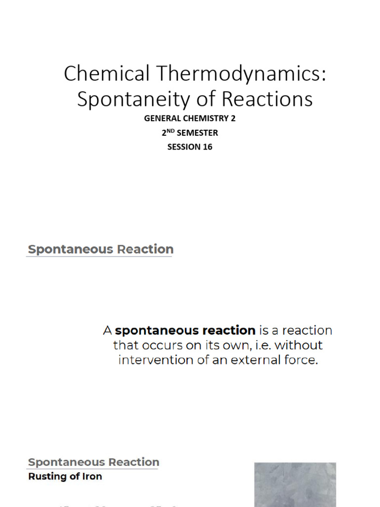 GC2 - L16 - Spontaneity of Reactions | PDF