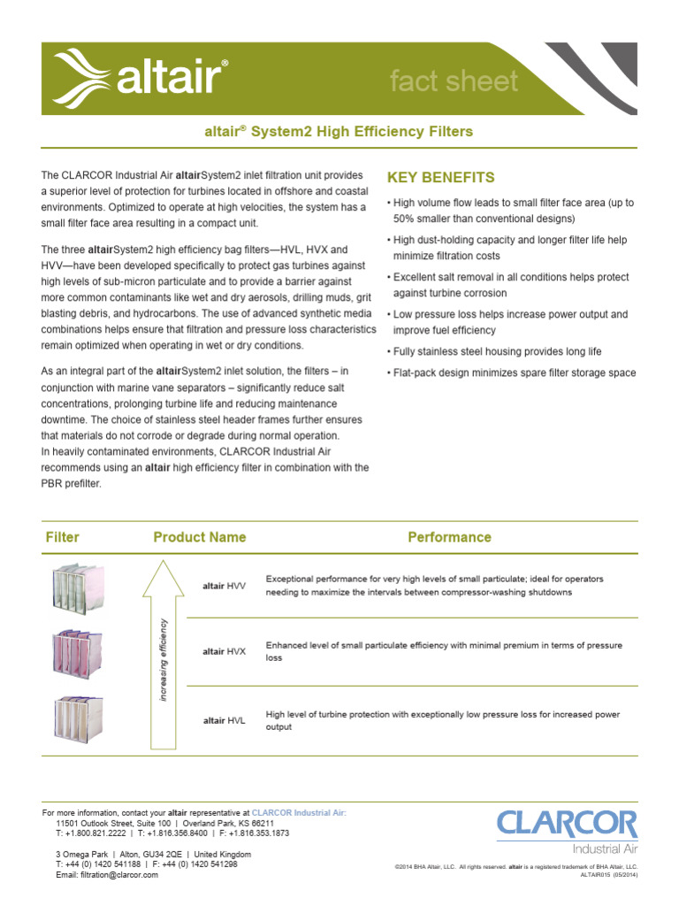 High Efficiency Turbine Filters for Marine Use | PDF | Turbine ...