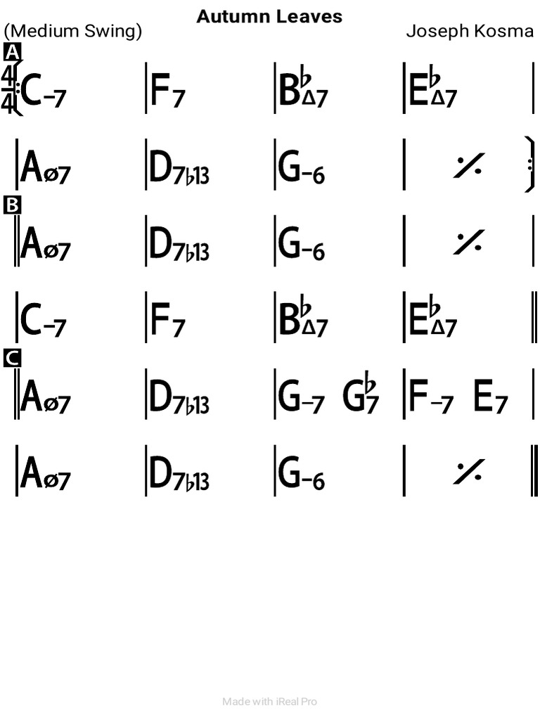 Jazz Standards for iReal Pro Users | PDF