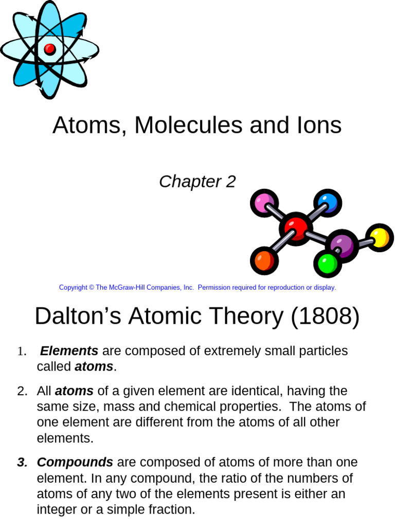 Dalton's Atomic Theory and Chemical Basics | PDF | Ion | Neutron