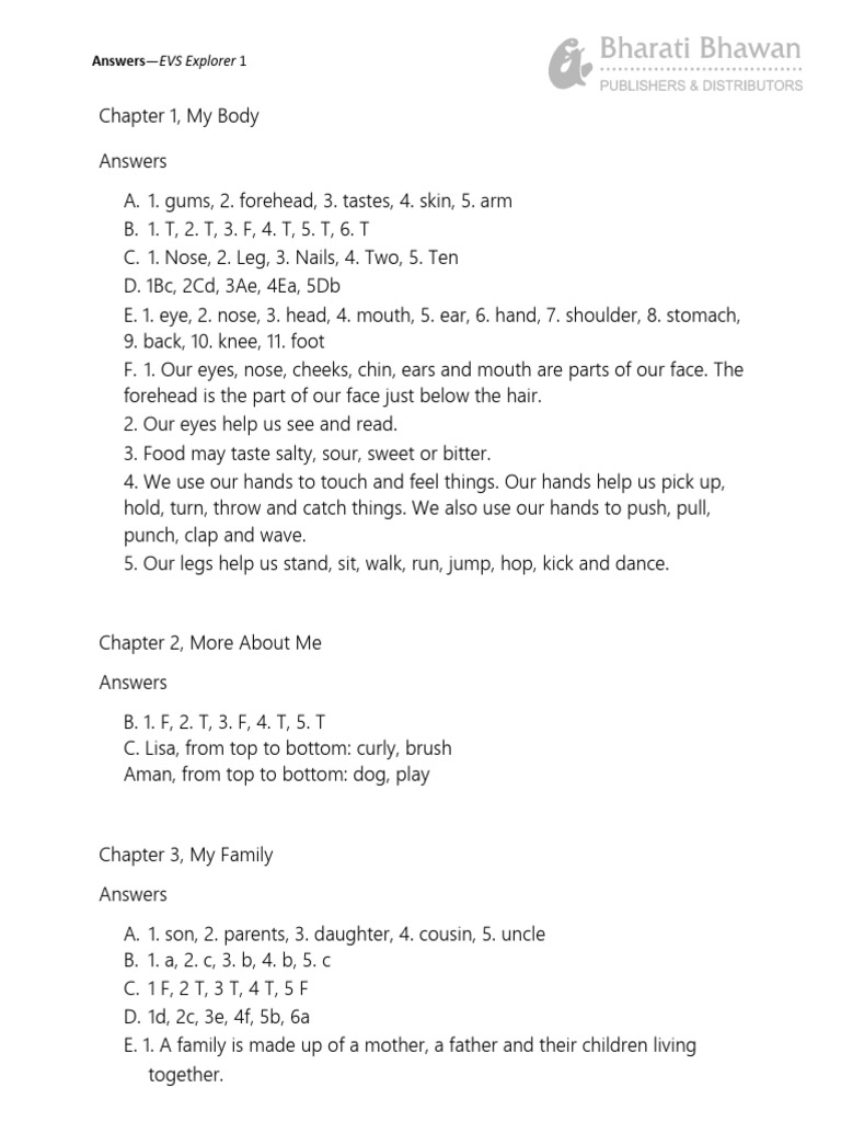 EVS Explorer 1 Answers | PDF | Water | Pet