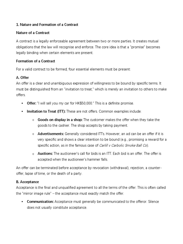 Contract Law Essentials Explained | PDF | Misrepresentation | Breach Of ...