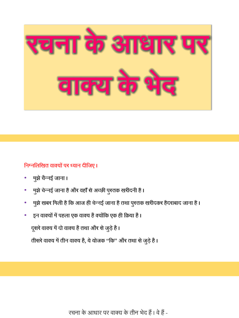 Rachana Ke Aadhar Par Vakya Bhed | PDF