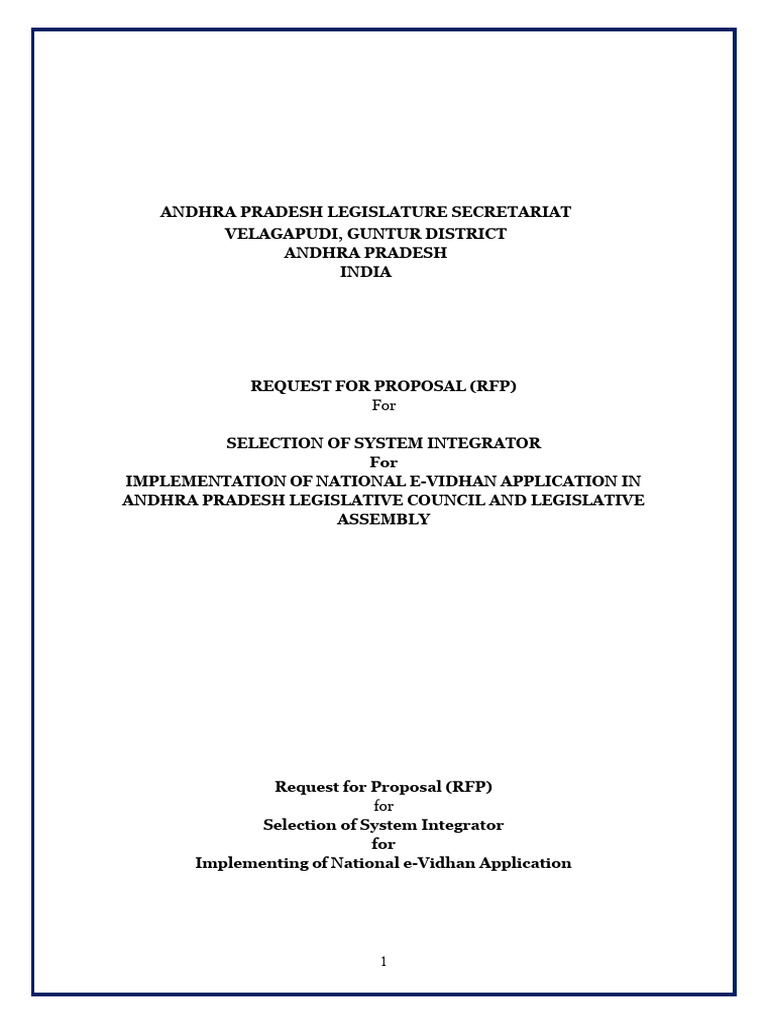 RFP Document | PDF | Computer Network | Request For Proposal