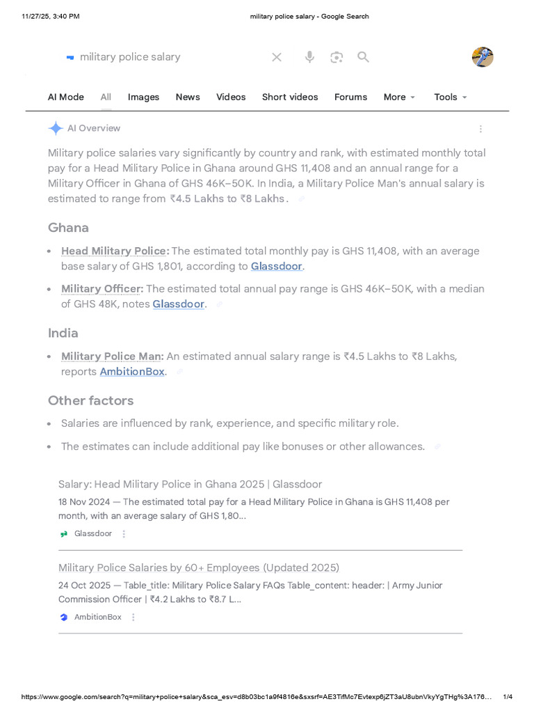 Military Police Salary - Google Search | PDF | Salary | Military